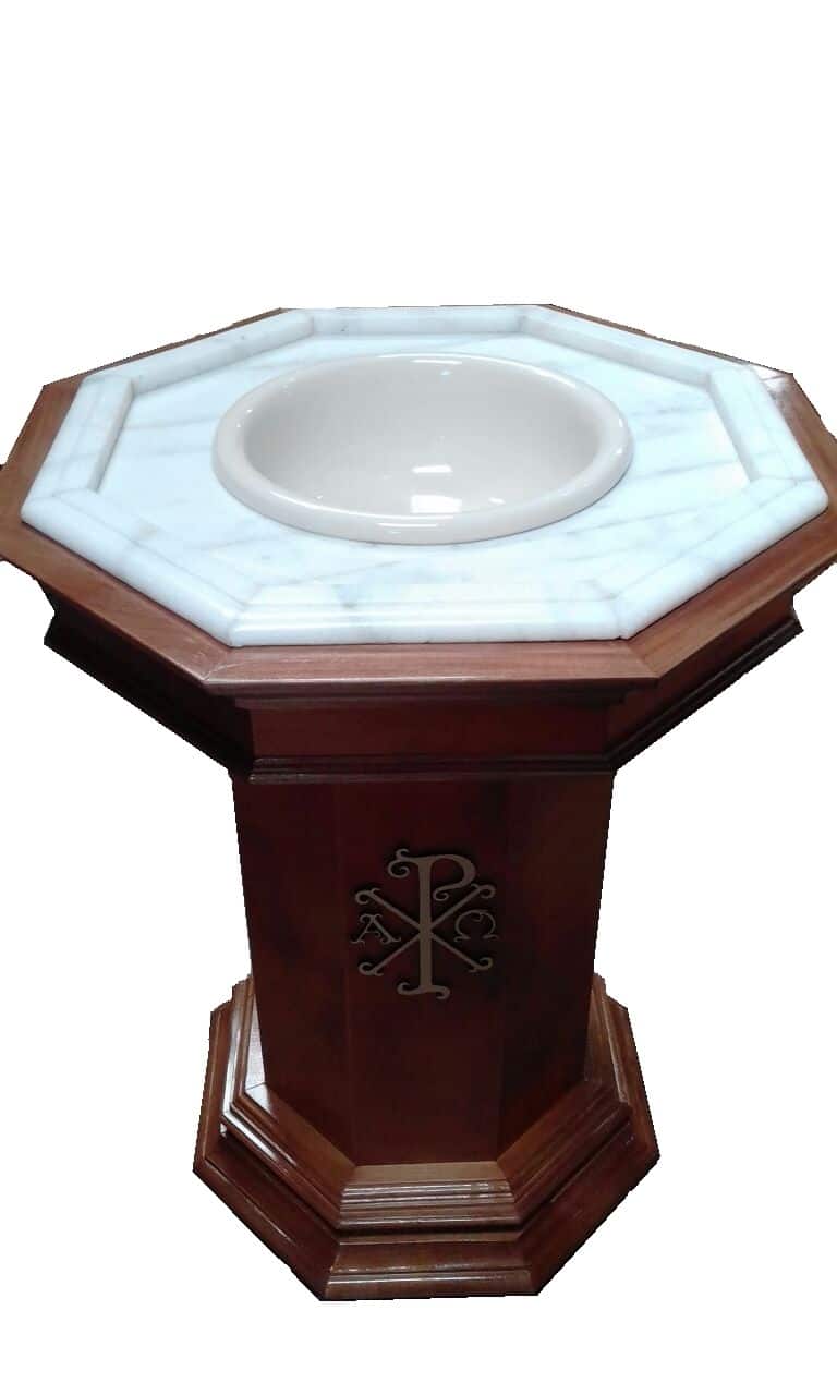 Pia Batismal pb01 - madeira e fibra | Fábrica de Hóstias