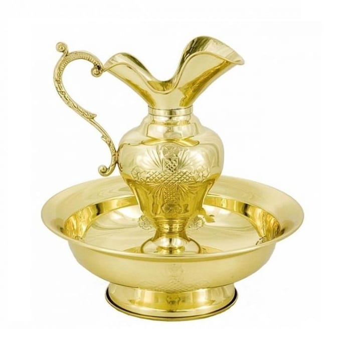 Ânfora – Jarra com Bacia Grande Dourada 4003 – Fábrica de Hóstias