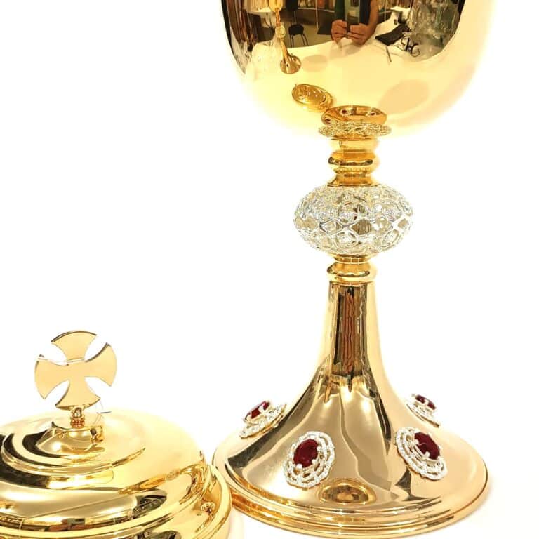 Cálice Italiano Dourado e Prateado | Fábrica de Hóstias