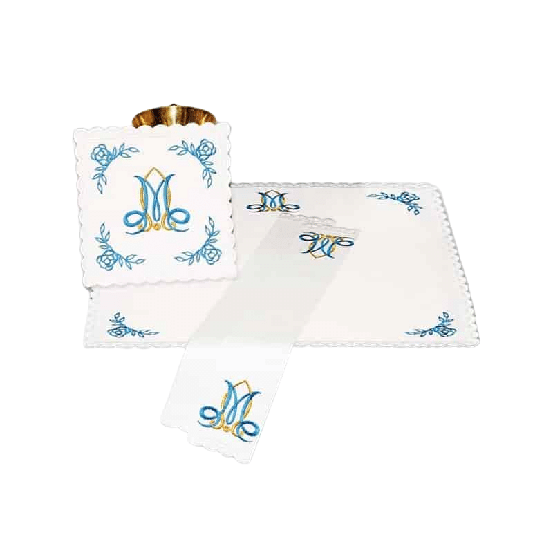 Alfaia Bordada Mariana Azul | Fábrica de Hóstias