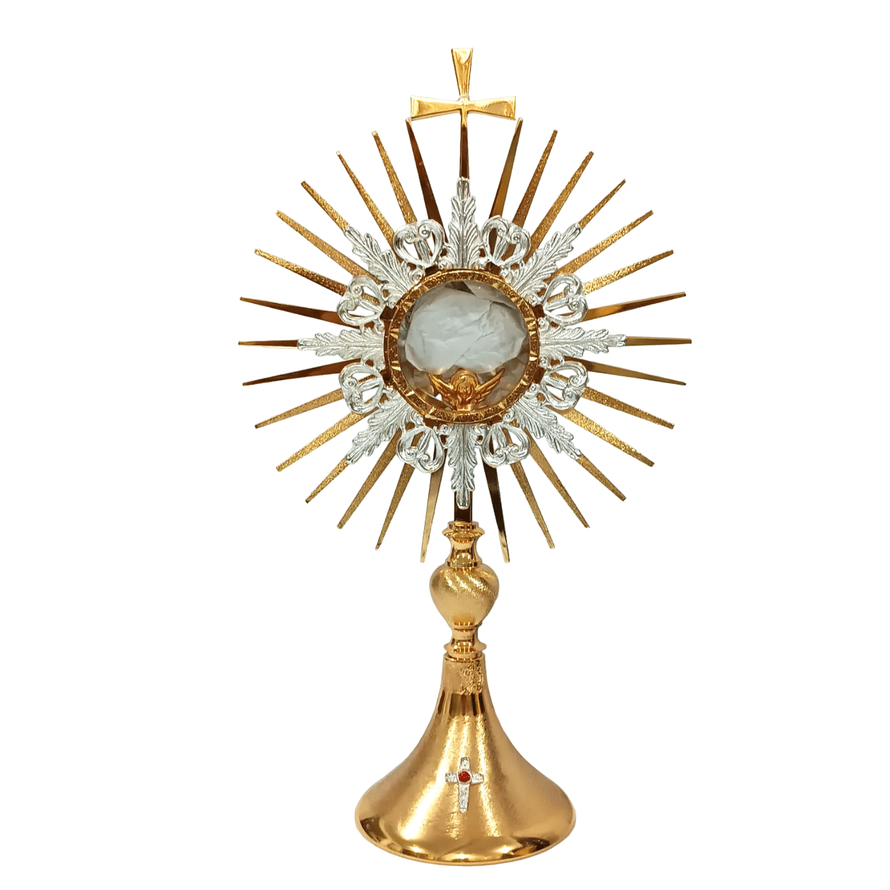 Ostensório it06 escovado - 42cm ouro | Fábrica de Hóstias