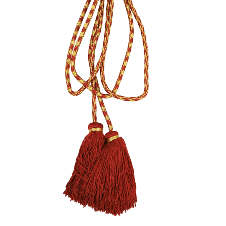 Cíngulo Italiano Mod2 Vermelho com Dourado | Fábrica de Hóstias